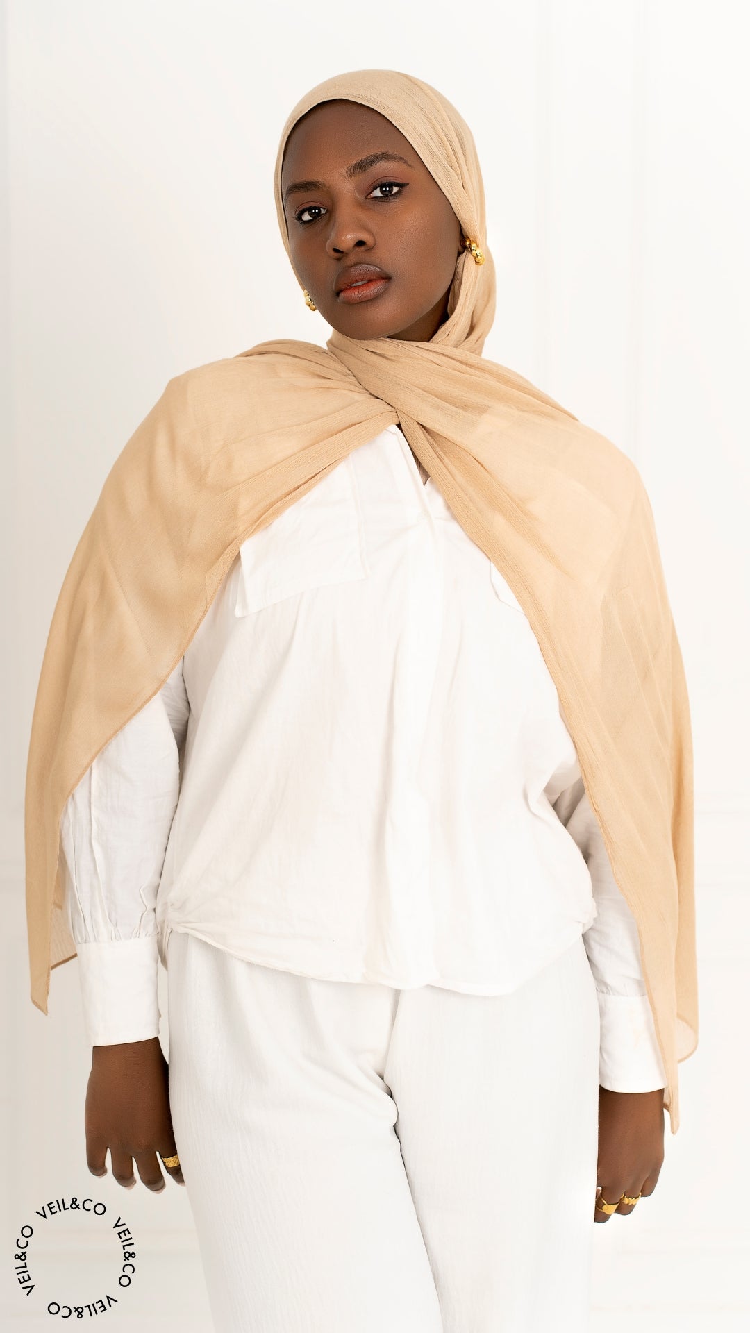 Tan beige - Linen Hijab – Veil&co.